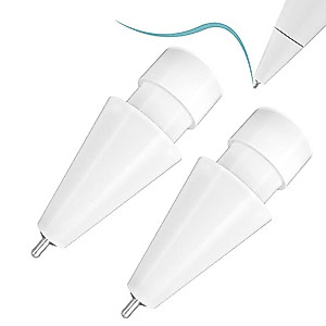 Upgraded Pencil Tips fits for Apple 2nd 1st Gen iPad Pro Pencil,0.78mm No Wear Out Fine Point Precise Control Apple Pen Tip,Longer Tips High Strength Material,White