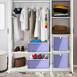 Kigai Periwinkle Blue Trendy Foldable Organizer Storage Bins Cube Baskets for Home Closet Drawers Shelf Toys -11*11*11in