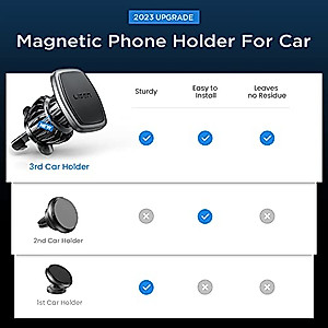 LISEN Magnetic Phone Holder for Car Mount [Easily Install] Car Phone Holder Mount [6 Strong Magnets] Cell Phone Holder for Car Case Friendly iPhone Car Holder for All Smartphones & Tablets