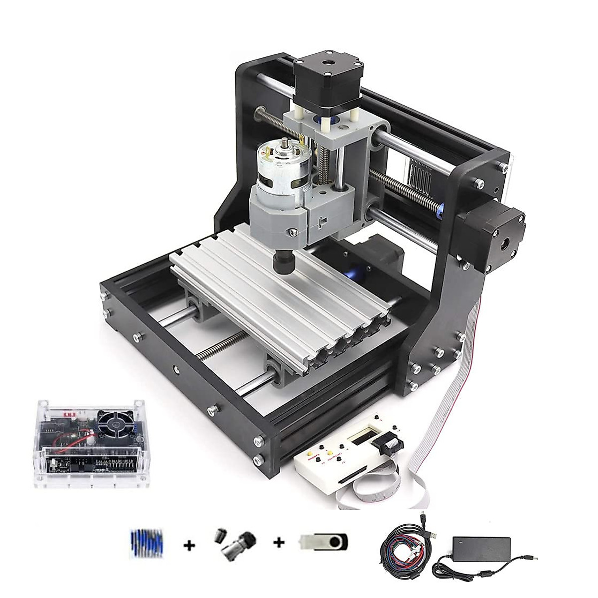 CNCTOPBAOS 1610 PRO CNC Milling Machine,with GRBL Offline Controller,3 Axis Desktop DIY Mini CNC Router Kit Engrave Carving PVC,PCB,Acrylic,Wood Cutting Engraving Machine CNC1610 Pro