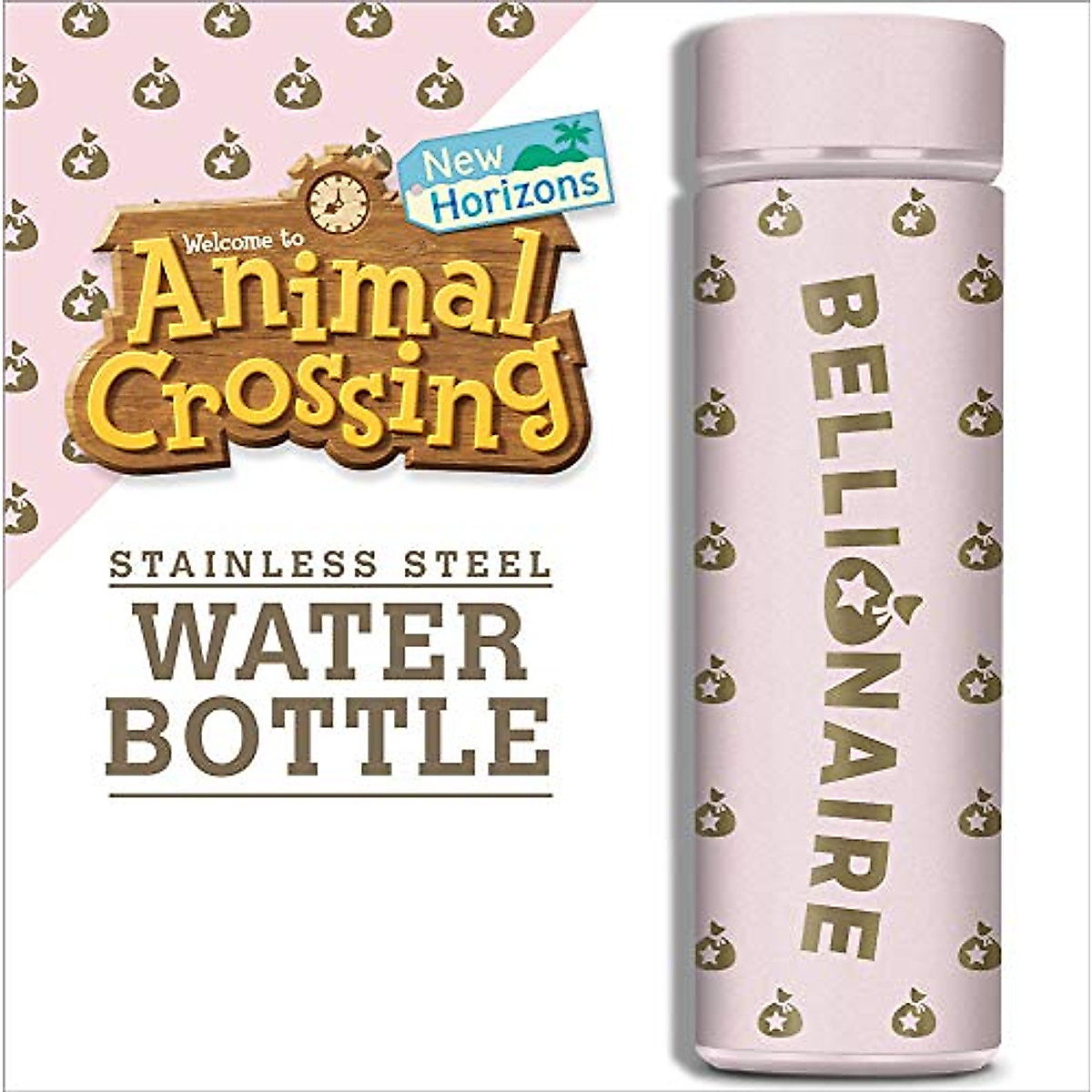 Controller Gear Animal Crossing 17oz, Insulated, Stainless Steel, Leak Proof, Water Bottle (Bellionaire)