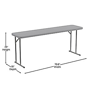 Flash Furniture Kathryn 6-Foot Gray Plastic Folding Training Table, Grey