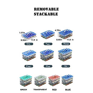 TIAN CHEN Refrigerator Organizer Bin, Plastic Food Storage Containers with Lid, 3-Layer, BPA free, Stackable Food Organizer Keeper for Snack, Vegetables, Meat, Fish, Bacon(green)