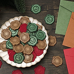 60 Pcs Christmas Wax Seal Stickers Snowflake Deer Santa Sleigh Envelope Seal Sticker Santa North Pole Seals Stickers Christmas Gift Wedding Invitation Card Idea Favor