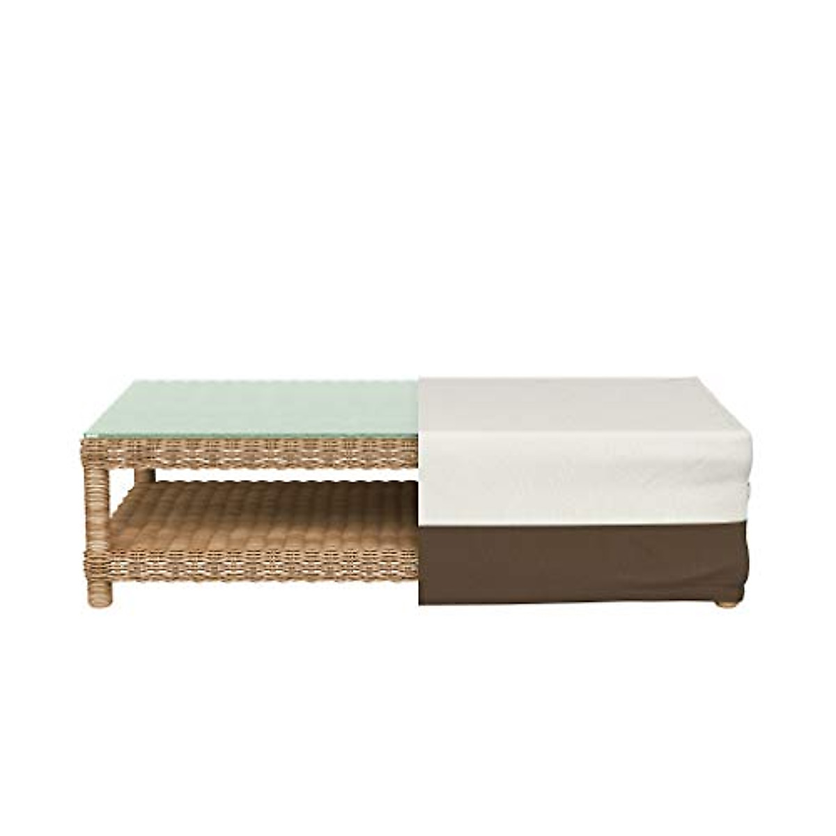 Amazon Basics Coffee Table Patio Cover, Medium, Beige/Tan, 48"x28"