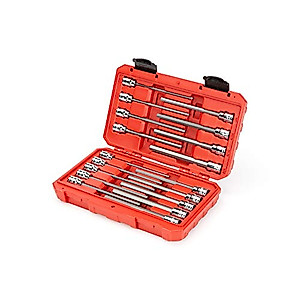 TEKTON 3/8 Inch Drive Long Hex Bit Socket Set, 18-Piece (1/8-3/8 in., 3-10 mm) | SHB91303