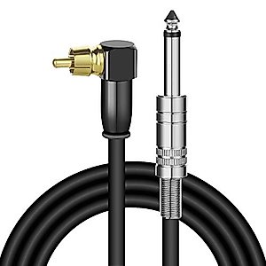 Tattoo Clip Cord RCA Connentor ADHERE 72 Inch Silicone Tattoo RCA Clip Cord Cartridge Pen Machine Cables 6ft Right Angle for Tattoo Machine Tattoo Power Supply Tattoo Wire Black