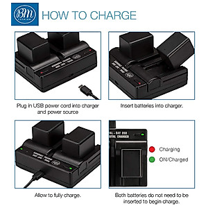 BM Premium 2 BP-727 Batteries and Dual Charger for Canon Vixia HFR80 HFR82 HFR800, HFR70, HFR72, HFR700, HFR32, HFR300, HFR40, HFR42, HFR400, HFR50, HFR52, HFR500, HFR60, HFR62, HFR600 Camcorder