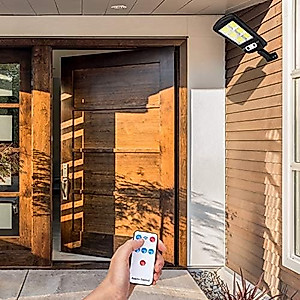 Led Solar Street Lights Outdoor, 4 Pack 120 Led Remote Control Solar Parking Lights Wireless Ip65 Motion Sensor Solar Security Wall Light with 3 Modes for Garden, Street, Deck, Yard, Garage, Patio