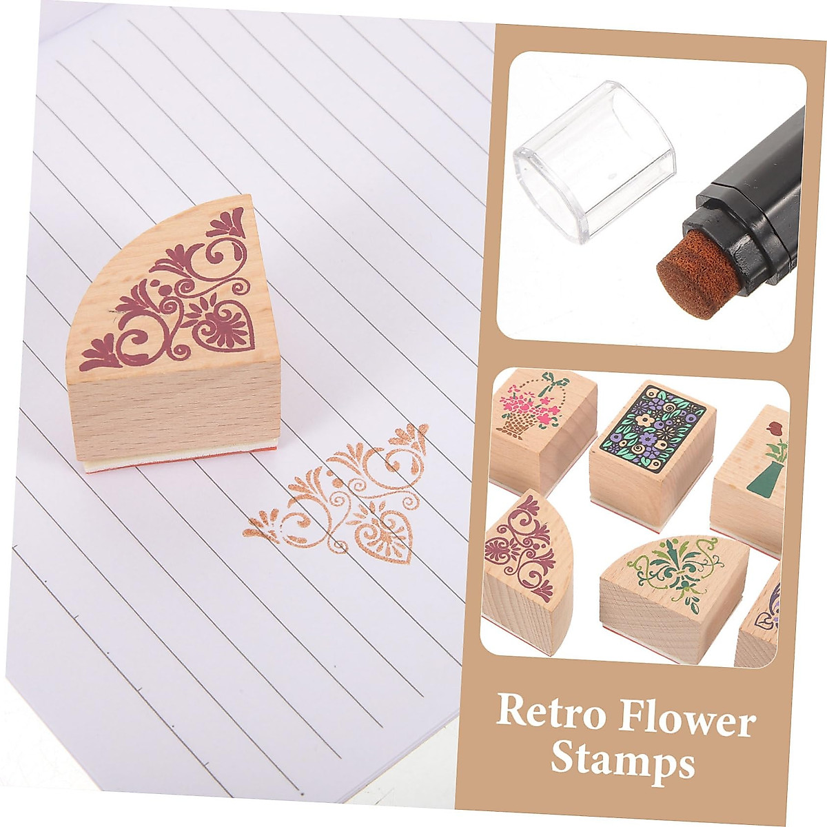 8 Pcs Lace Stamp Set Flower Stamps Flower Decoration for Scrapbook Children's DIY Supplies Classical Lace Stamps Scrapbooking DIY Stamp Stamps for Scrapbook Decor