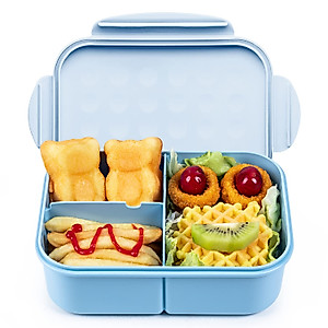 MISS BIG Bento Box,Bento Box Adult Lunch Box,Ideal Leak Proof Lunch Box Containers,Mom’s Choice Kids Lunch Box,No BPAs and No Chemical Dyes,Microwave and Dishwasher Safe Bento Lunch Box Orange & Bl