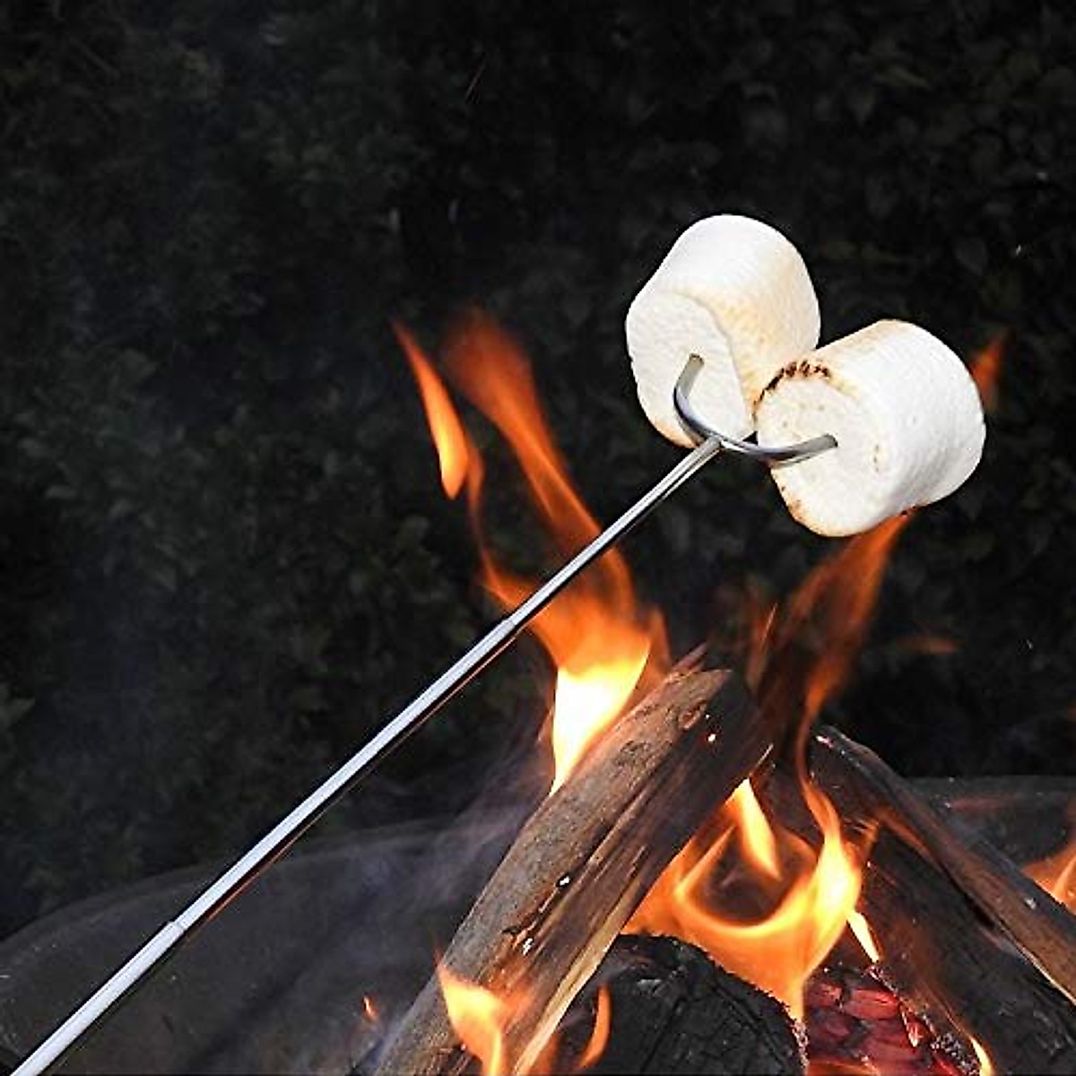 EX ELECTRONIX EXPRESS 8 Pack Extra Long Telescoping Marshmallow Roasting Sticks with Storage Bag - Extends to 33 Inches, Shrinks to Less Than 10 Inches for Travel - Perfect for Camping