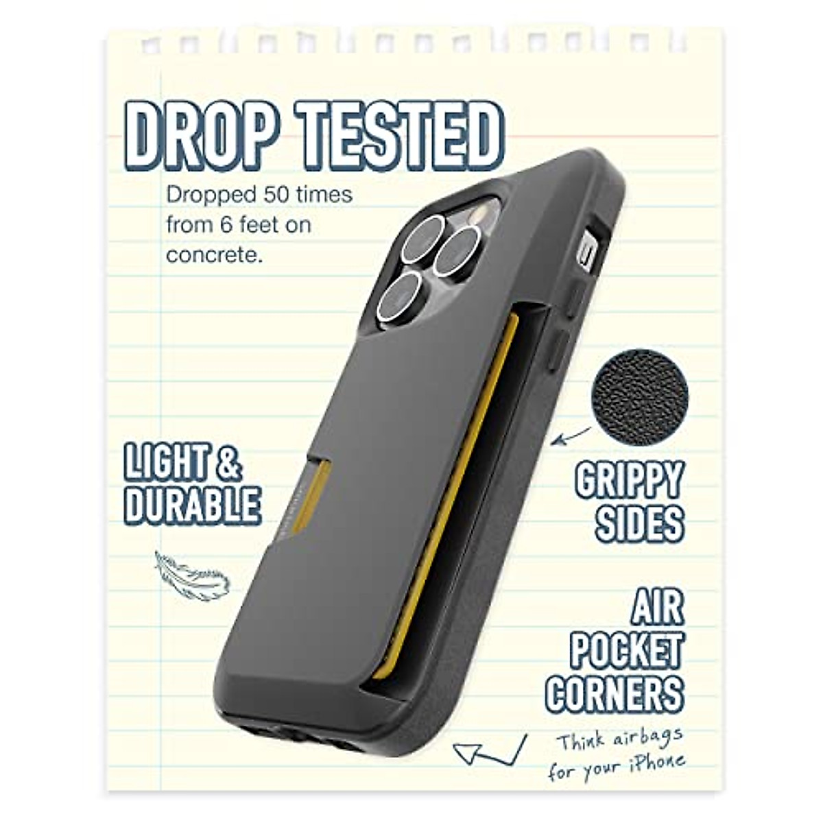 Smartish iPhone 14 Pro Wallet Case - Wallet Slayer Vol. 1 [Slim + Protective] Credit Card Holder - Black Tie Affair