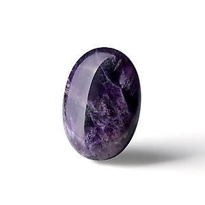 Amethyst Thumb Healing Crystals Stones Sets Hand Carved Stones Gemstone Pocket Natural Stone Meditation Reiki Energy Oval Palm Stone Worry Stone for Anxiety Therapy