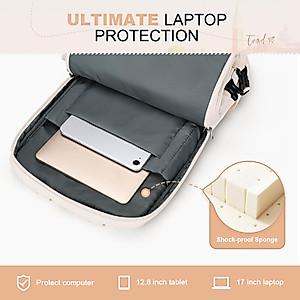 Maelstrom Travel Backpack for Women Men,25L Laptop Backpack Fits 17-Inch Laptop,Waterproof Carry On Backpack for Airplanes with Detachable Crossbody Bag&Shoe Compartment,Beige, Medium