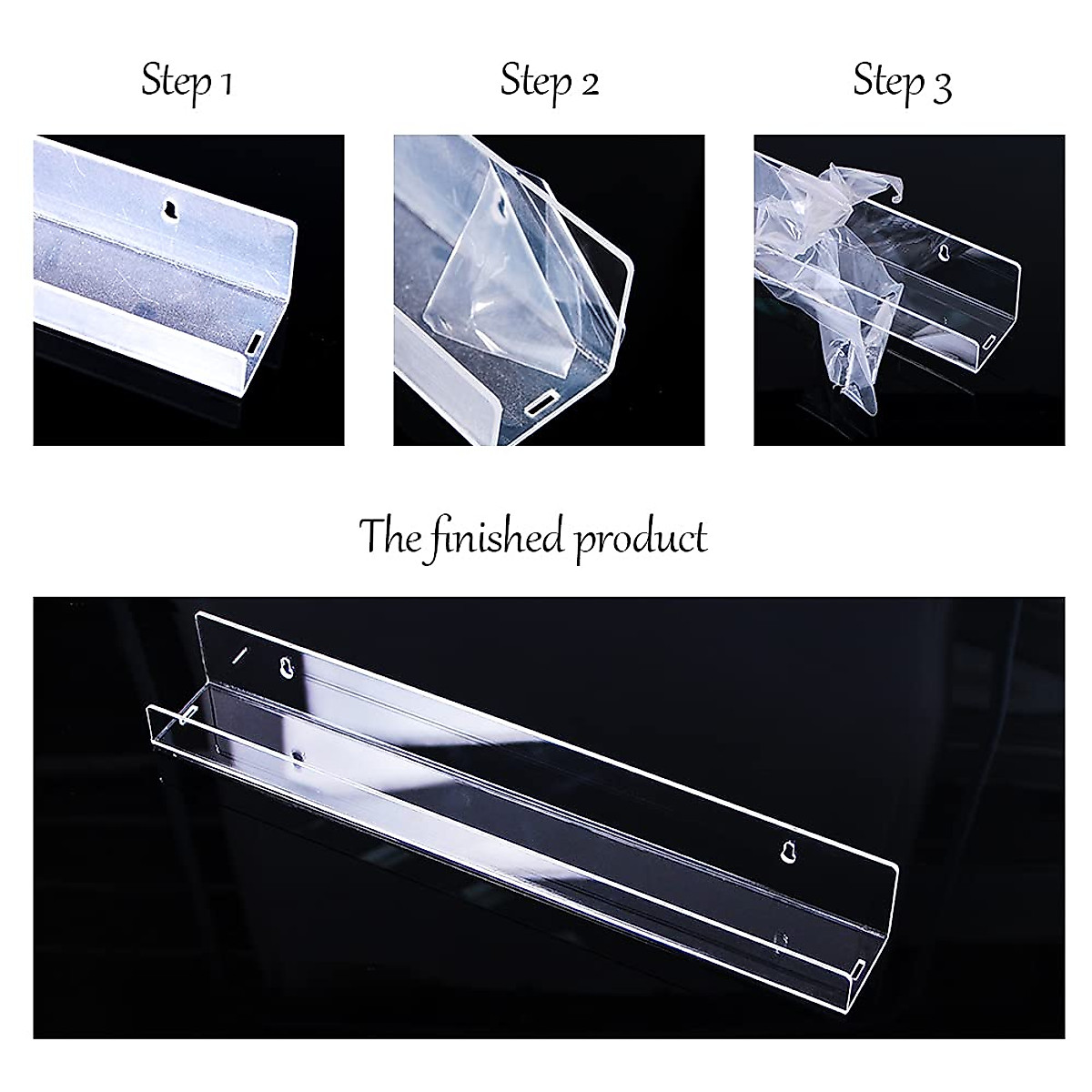 Coward 6 Piece Acrylic Nail Polish Organizer Rack Wall Mounted, Essential oil Display Stand, Alcohol ink Paint Storage Holder, displays 90 Bottles