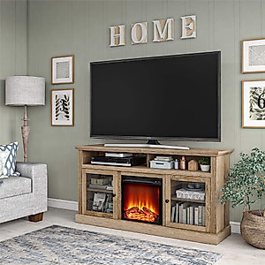 Ameriwood Home Chicago Fireplace TV Stand for TVs up to 65", Natural