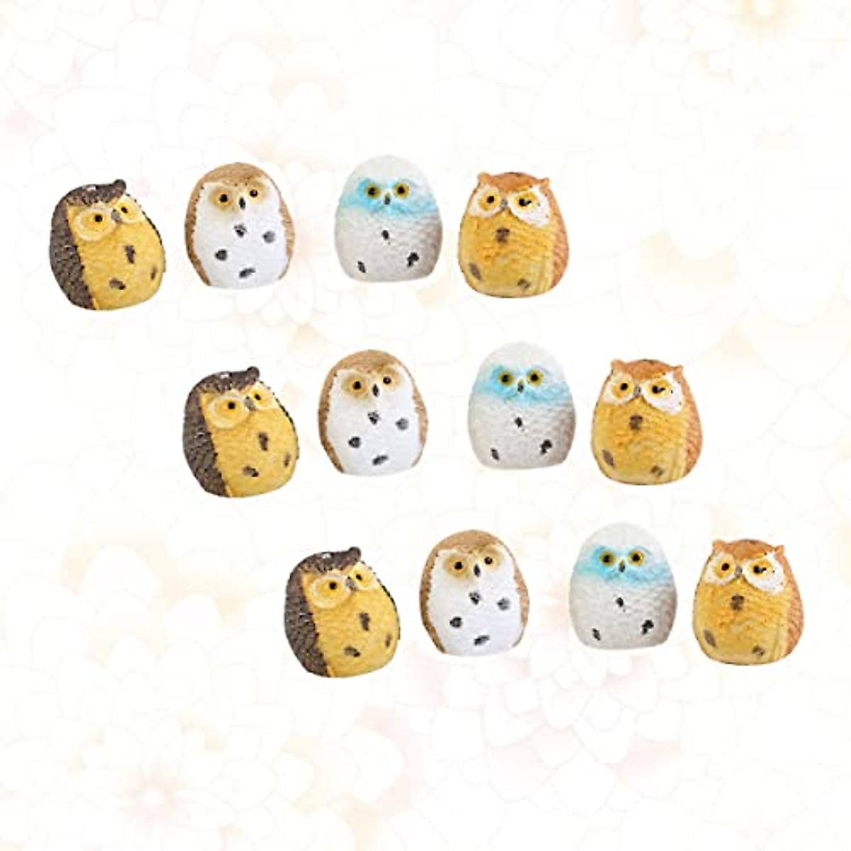 Toyvian 12pcs Mini Owl Figurines Miniature Garden Figurines Owl Garden Decoy Animal Dollhouse Ornament for Micro Landscape Bonsai Decor