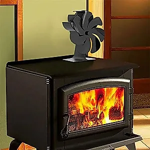 UXZDX CUJUX Heat Powered Stove Fan Black Home Fireplace Fan Quiet Log Wood Burner Efficient Heat (Color : Black, Size : 19x13x16CM)