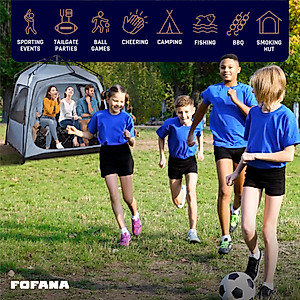 FOFANA All Pop Up Sports Pod - Weather Proof Pod - Largest Pop Up Sports Pods for Rain Wind Cold - Fits Family of 4 - Sports Tent Pop Up Shelter Bubble Tent Clear and Mesh Windows Pop Up Sports Tent