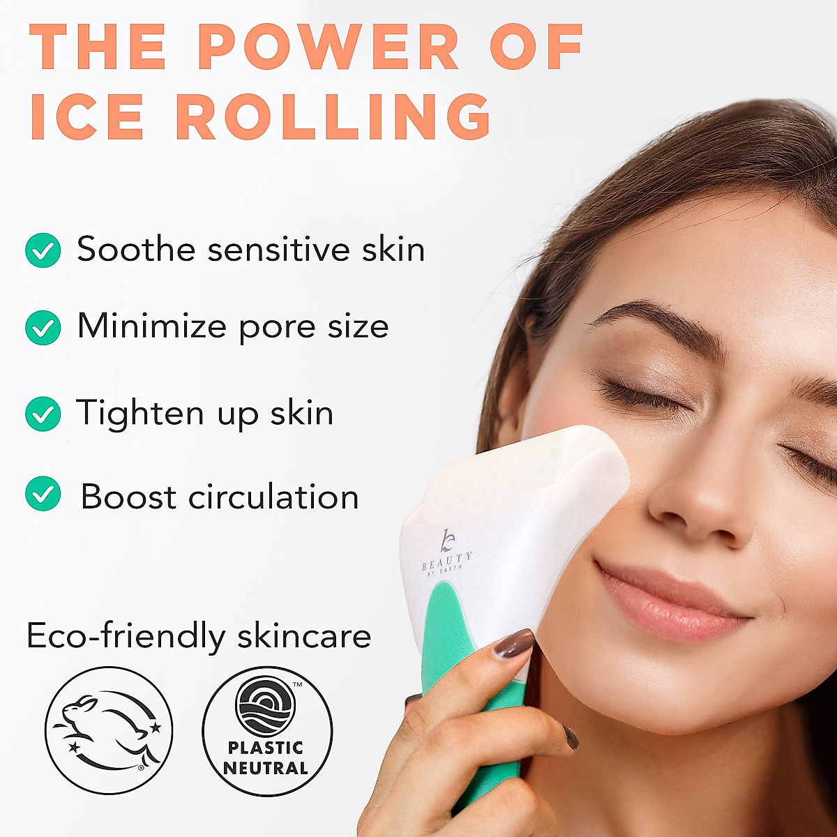 Ice Roller for Face - Smoothes Fine Lines & Wrinkles, Face & Eye Roller for Puffy Eyes, Skin Care Massager, Beauty Gift That Helps Relieve Migraines, Facial & Spa Gifts for Women