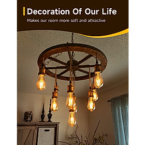 UNILAMP Dimmable LED Edison Bulb, ST64 E26 Base Lighting Vintage LED Bulbs, 6W Vintage LED Light Bulb(60W Equivalent), 600lm, 2200K Amber Warm, High Brightness Amber Glass (2 Packs)