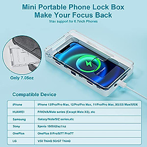 YOQVHUA Portable Phone Lock Box, Cell Phone Jail with Two Keys Prevent Phone Addiction for Kids/Students, Timr Phone Locker, Phone Self Control Box for iPhone 14/13/Sumsung