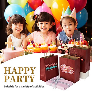 RACETOP 50 PCS Custom Kraft Paper Bags with Logo for Small Business, 8x4.5x10.8 Inch Medium Size, Personalized Gift Bags, Brown Shopping Paper bag with Handle Bulk, White Goodie Bags