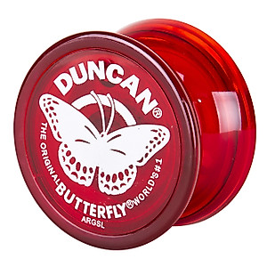 Duncan Toys Butterfly Yo-Yo, Beginner Yo-Yo with String, Steel Axle and Plastic Body, Red