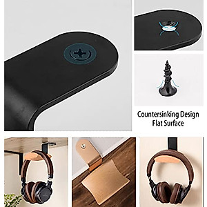 Mt.Jun Wood Headphone Wall Mount Holder, with VHB Adhesive Tape and Screw, Holds 10 lbs (Black & Beech)