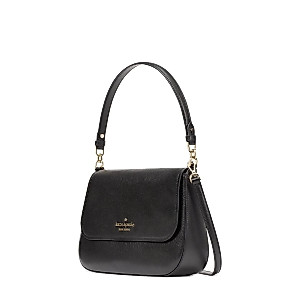 kate spade handbag for women Staci Saffiano Leather Flap Shoulder Bag, Black