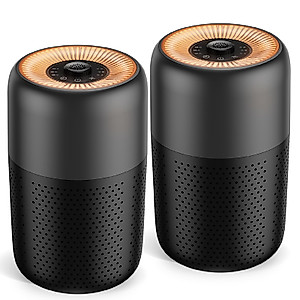 2 Pack TPLMB Air Purifiers for Bedroom Home,H13 HEPA Filters,Better Sleep,Desktop Air Purifier with Nightlight Speed Control,For Home Living Room,24dB Bass System,P60