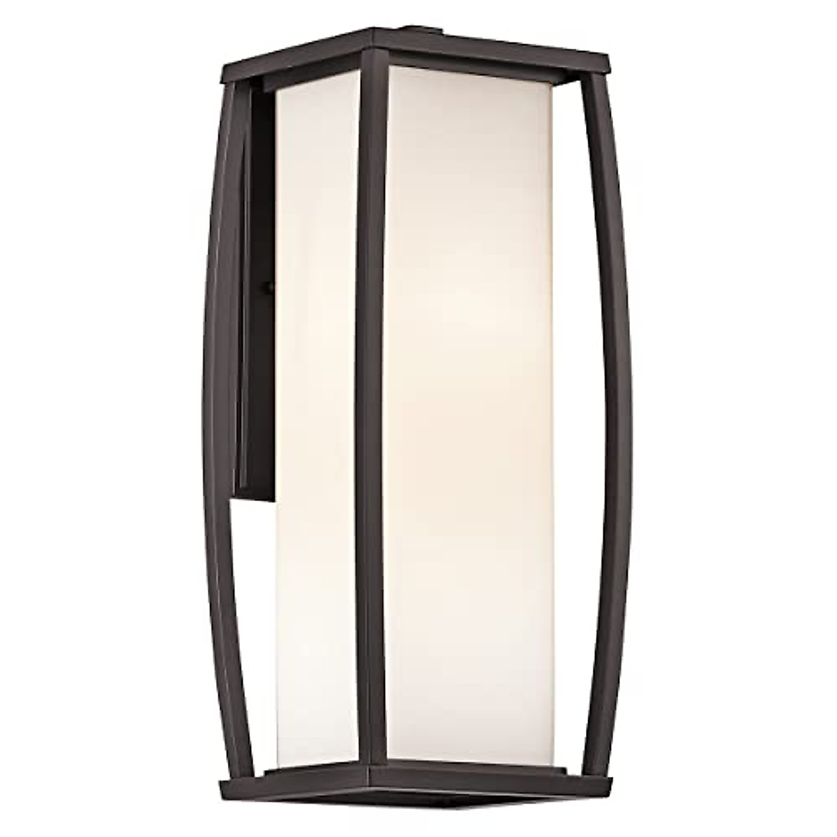 Kichler Bowen 18" 2 Light Outdoor Wall Light with Satin Etched Cased Opal Glass in Architectural Bronze