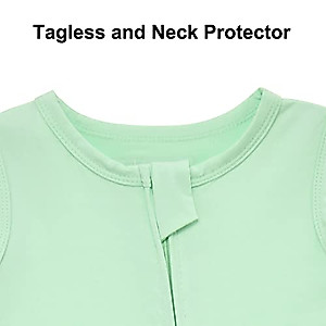 Baby Sleeveless Romper 2-Way Zipper Toddler Summer Jumpsuit Viscose Outfits Infant Footless Pajamas clothes(Green & Blue, 3-6m)