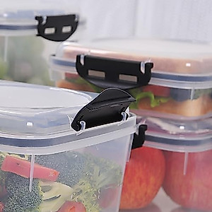 Bellaware 5 PCS Sandwich Containers with Locking Lid, 100% Airtight Kitchen Food Storage Containers Microwave & Dishwasher Safe, BPA-Free Lunch Box for Kids