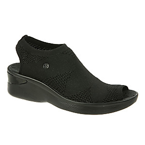BZees Women's Secret Sandal, Black Knit, 7 W US