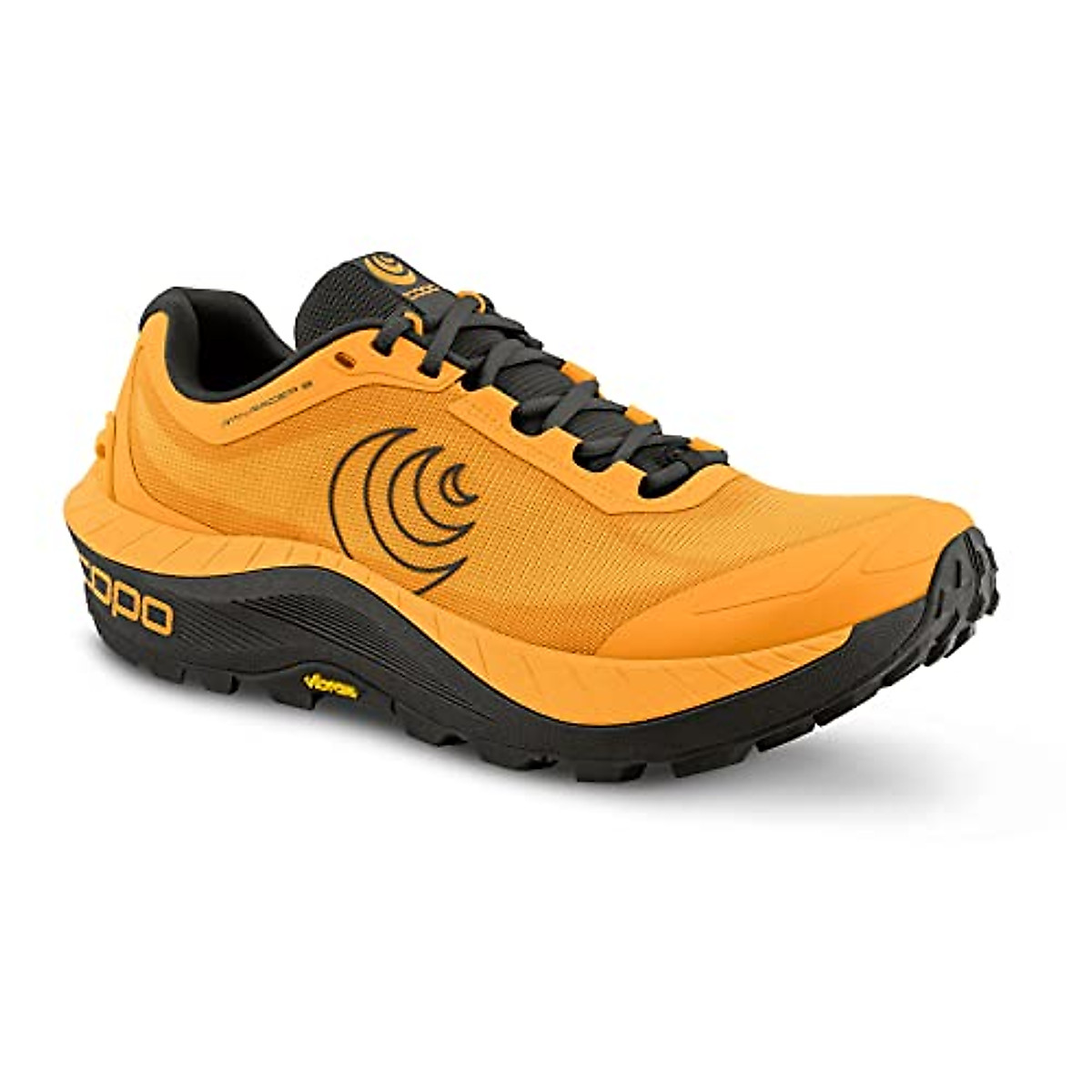 Topo Athletic Men's MTN Racer 3 Comfortable Lightweight 5MM Drop Trail Running Shoes, Athletic Shoes for Trail Running, Mango/Espresso, Size 7