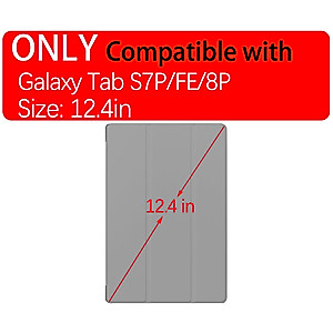 Berkin Arts Samsung Galaxy Compatible with Tab S8 Plus/ S7 FE/ S7 Plus Case 12.4 Inch Tri-Fold Stand Cover Holography Cosmic Colorful Galaxy Theme