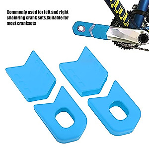 01 02 015 Bicycle Crank Arm Protector Cover, Safe Durable Wear‑Resistant Silicone 4pcs Bike Crankset Protective Caps Practical for Road Bike for Bicycle(Blue)