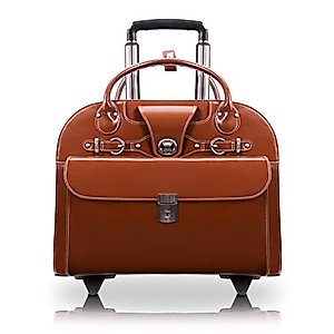 McKlein Women's EDGEBROOK Wheeled Non-Detachable Briefcase, Brown, 17"x6"x13.5"
