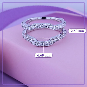 Dazzlingrock Collection 1.00 Carat (Cttw) Cubic Zirconia Wedding Enhancer Ring for Women in 925 Sterling Silver Size 7