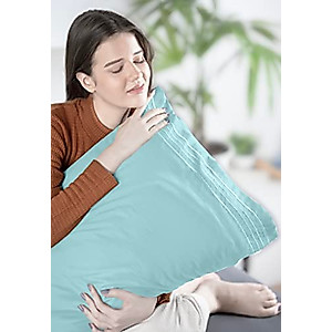 Utopia Bedding Full Sheet Set – Soft Microfiber 4 Piece Luxury Bed Sheets with Deep Pockets - Embroidered Pillow Cases - Side Storage Pocket Fitted Sheet - Flat Sheet (Spa Blue)