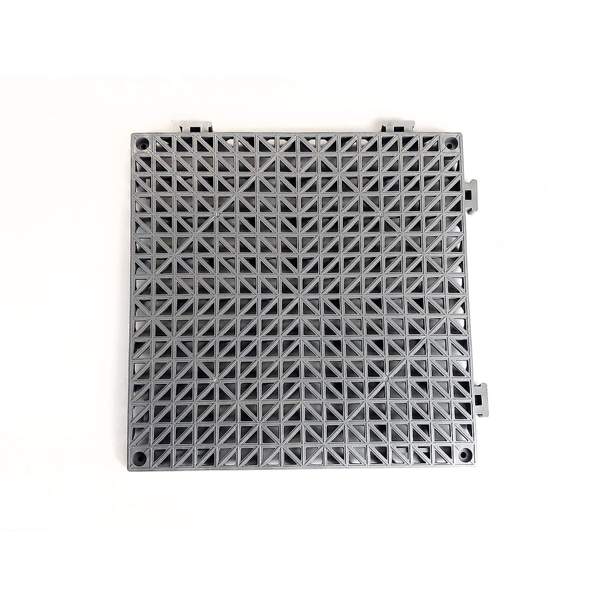 VinTile Modular Interlocking Cushion Floor Tiles Mat Non-Slip with Drainage Holes for Pool Shower Locker-Room Sauna Bath Deck Patio Garage Wet Area Mat (Pack of 6 Tiles - 11-3/4" x 11-3/4", Gray)