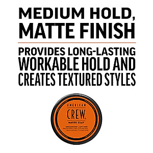 American Crew Men's Hair Matte Clay, Like Hair Gel with Medium/High Hold, 3 Oz (Pack of 1)