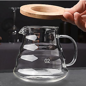 COFISUKI Pour Over Coffee Maker - 20 OZ /600ML Coffee Server with Glass Coffee Dripper, Stylish and Elegant 2 IN 1 Dripper Coffee Maker Kit Coffee Maker for Home or Office, 1-5 CUPS