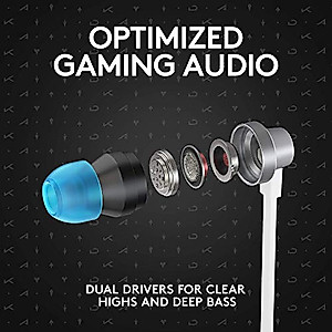 Logitech G333 K/DA Gaming Earphones - in-Line Mic and Controls - Gaming-Grade Dual Drivers - Durable Aluminum Housing - Official League of Legends KDA Gaming Gear