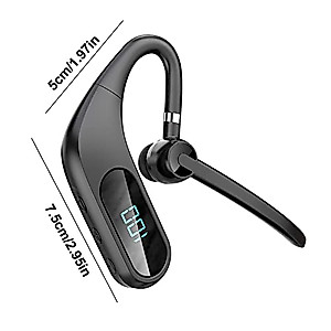Karymi Bluetooth Earpiece, Single Digital Display Wireless Bluetooth TWS 5.0, High Fidelit Sound Wireless Car Driving in Ear Headset Ipx5 Waterproof Compatible with iPhone Android