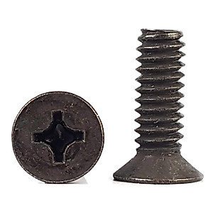 Phillips Flat Head Machine Screws 100 Degree Taper Black Oxide - #10-24 x 1" Qty 100