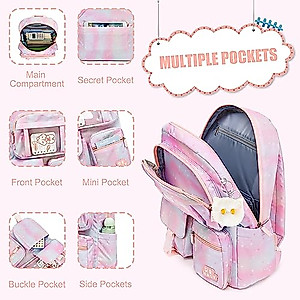 REHALY Kids Backpacks for Girls,Cute School Backpacks for Kids Elementary School Primary School, Tie Dye School Bag for Girls Kid Students for Back to School Supplies Birthday Gifts