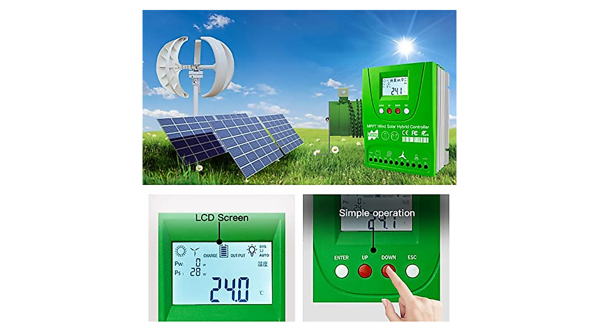 Mars Rock 2000W Wind & Solar Hybrid MPPT Controller for Off-Grid Power